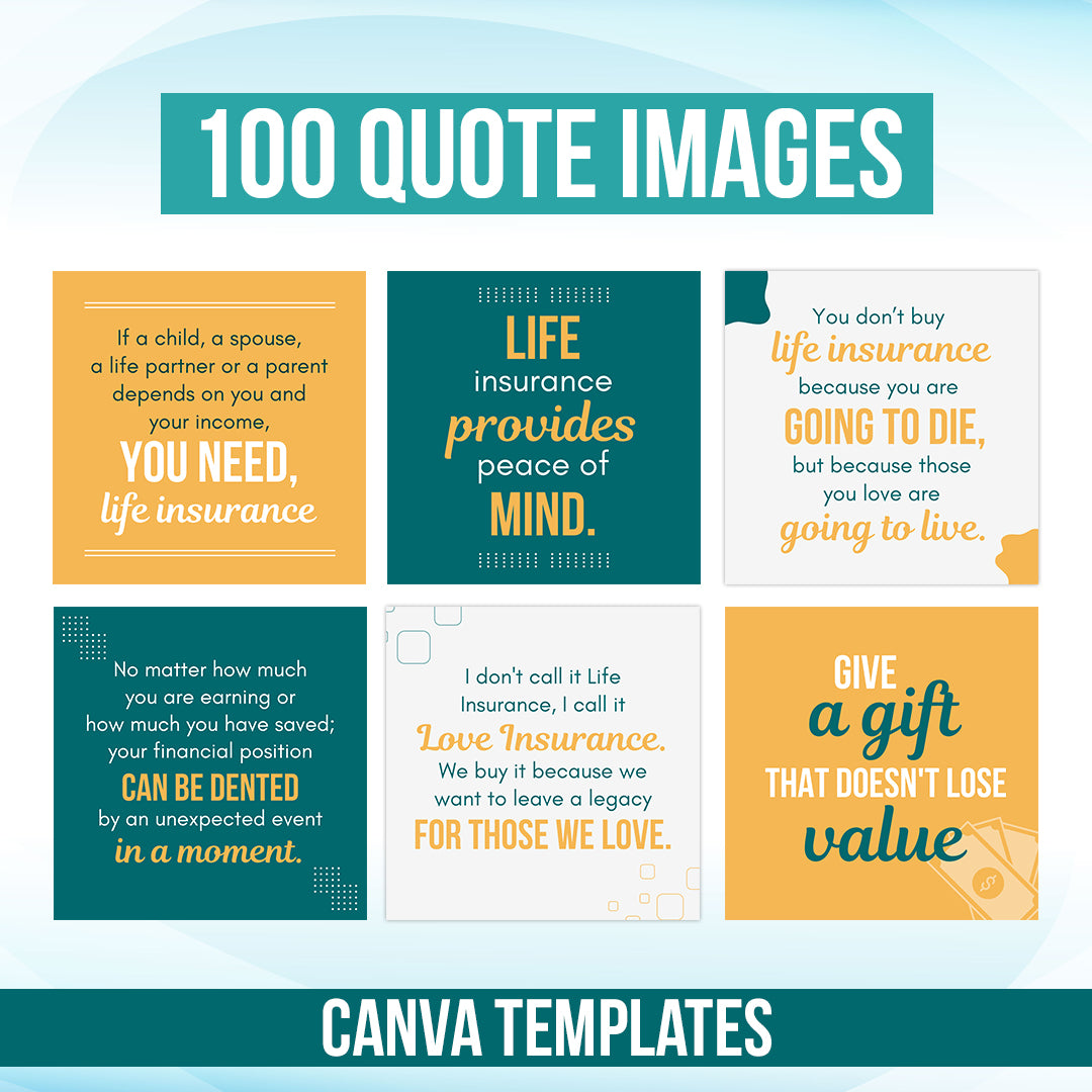 200 Life Insurance Posts for Social Media - Canva Templates – Social ...