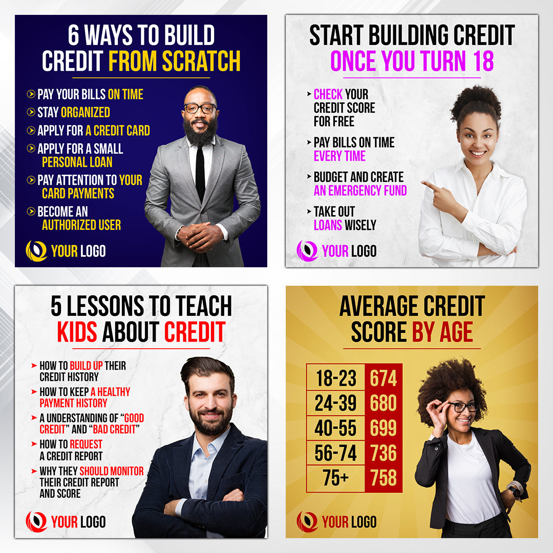 120 Credit Repair Tips Flyers for Social Media - With Your Photo ...